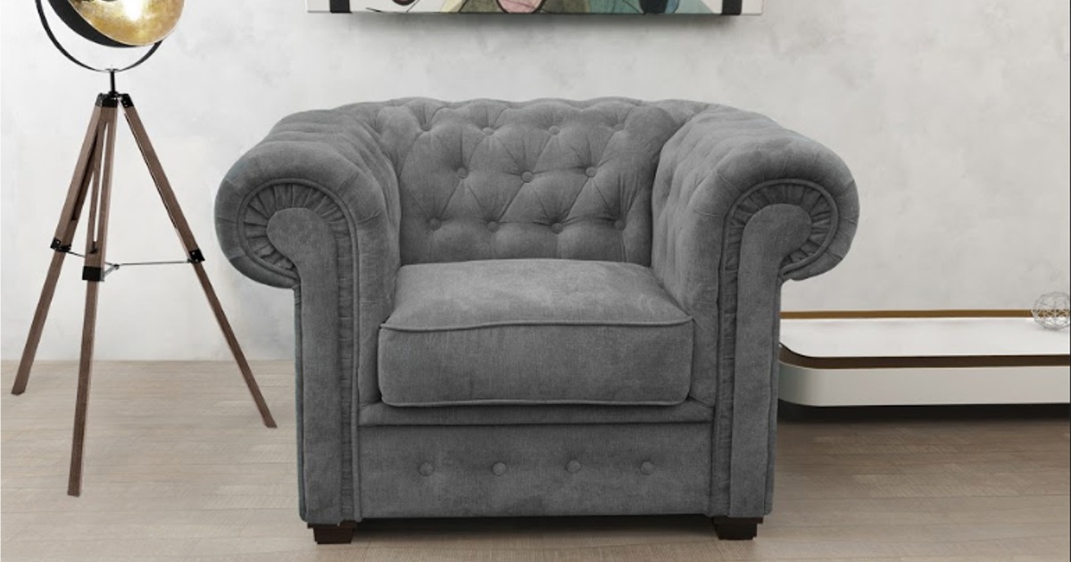 Chesterfield Graphite Club Chair
